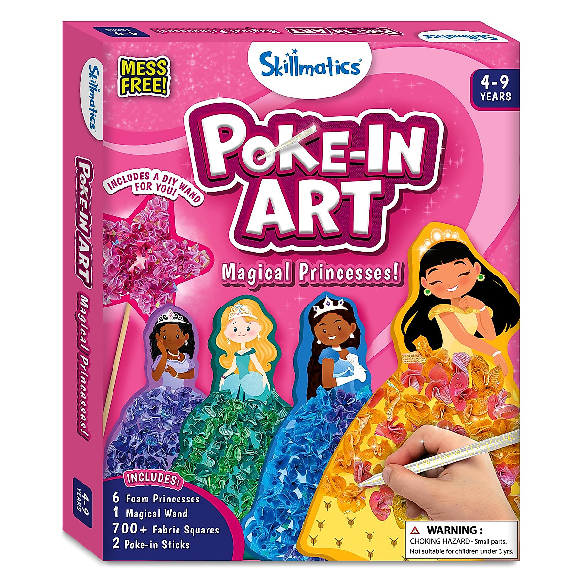 Skillmatics Poke-in Art - Magical Princesses, Easter Basket Stuffers, Mess-Free Fun for Kids, DIY Craft Kits, Creative Activity, Gifts for Girls & Boys Ages 4, 5, 6, 7, 8, 9