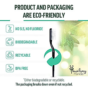 Traveling Panda Wheat Straw Toothbrushes Bulk, Soft Bristles Toothbrush with Toothpaste Built in, Travel Toothbrush Kit, Essentials for on The Go Teeth Brushing, 25 Mini Brushes
