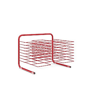 MetCrafted Desktop Art Drying Rack, Red, Eight-Shelf