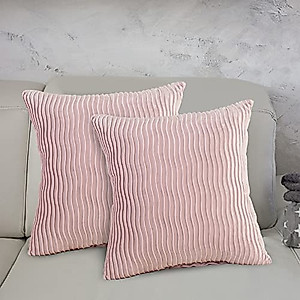 Gloppie Throw Pillow Covers Decorative Pillows Covers 18x18 inch Velvet Couch Pillow Case Square Pillow Cases Cushion Covers for Sofa Bed Office Chair Dorm Room Decor Pink