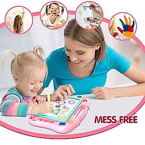 LOFEE Magnetic Drawing Doodle Board - Birthday Gift for Girls Age 1-4 - Small Travel Toy