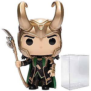 POP Marvel: Loki with Scepter (Glow in The Dark) Entertainment Earth Exclusive Funko Vinyl Figure (Bundled with Compatible Box Protector Case) Multicolored 3.75 inches