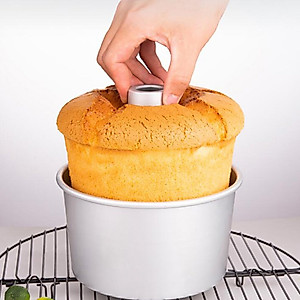 BESTonZON Angel Cake Baking Pan 4 Inch Non-stick Food Cake Pan Chiffon Tube Donut Mold Pound Cake Pan Mold Baking Tin for Cake Muffins Biscuit Bagels Baking