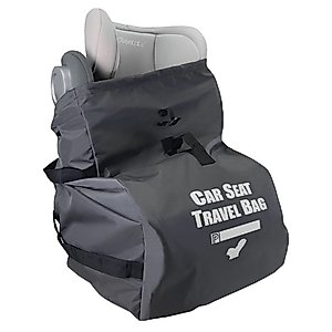 Car Seat Travel Bag for Air Travel - Profaster Airplane Carseat Gate Check Bag Backpack, Fold with Attached Carry Bag, Gray