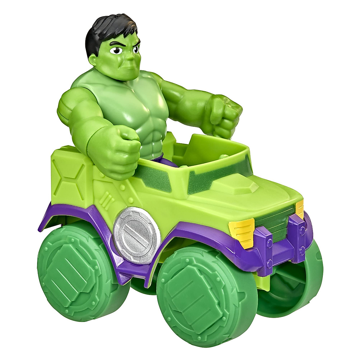 Marvel Spidey and His Amazing Friends Hulk Action Figure and Smash Truck Vehicle, Preschool Toy for Kids Ages 3 and Up
