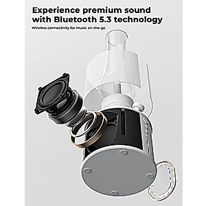 GOLUMUP Bluetooth Speaker with Lights 2700K Led Bluetooth Speaker with Infinite Dimming, 10W Audio Output, 24 Hours Long Battery Life, IPX4 Suitable for Indoor and Outdoor Use