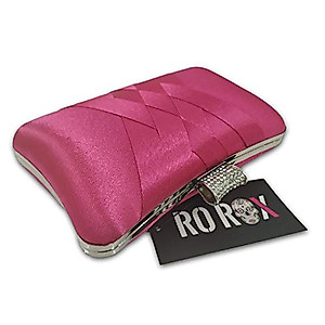 Ro Rox Francesca Retro Vintage Crystal Evening Prom Party Box Clutch Handbag Bag - Pink