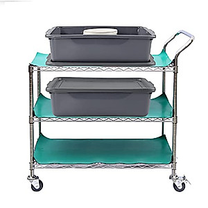 Doryh 13 L Gray Commercial Bus Box Tubs with Lids, 4-Pack Plastic Utility Bus Box