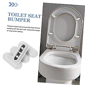Homoyoyo 4pcs Toilet Seat Gasket Bumpers Bidet Toilet Riser Toilet Buffer Pads Toilet Parts Toilet Lid Gaskets Toilet Seat Bumper Non-skid Toilet Gaskets Toilet Bumper Light Grey Plastic