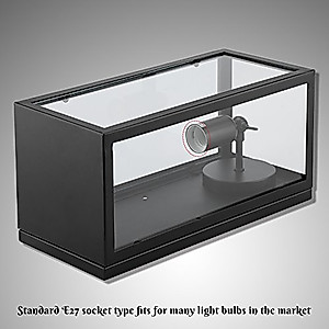 Tbest Vintage Style Wall Lantern Lamp Holder, Rectangular Wall Lantern Holder Metal Frame Glass Body Indoor Outdoor Home Garden Decoration No Light Source Black,14.17x7x6.42inch