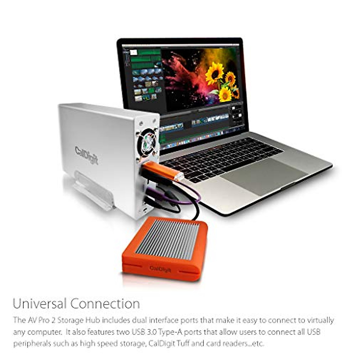 CalDigit AV Pro 2 Storage Hub USB C 5Gb/s External Drive - Charge up to 30W, Compatible with 2016+ Macs and Thunderbolt 3 PCs (8TB)