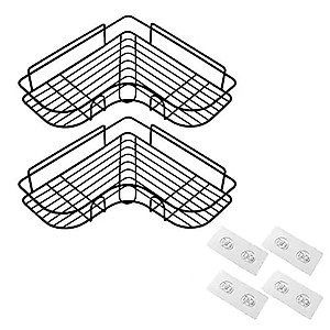 ZSFBIAO Bathroom Shelf Corner Shelf in The Bathroom Frame Shower Shelf Wrought Iron Shampoo Holder Bathroom Organizer Shower Organizer Wall Floating Shelves (Color : B)