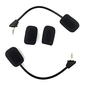 TNE 2-Pack Replacement Cloud Alpha Game Mic 3.5mm Microphone Boom only for Kingston HyperX Cloud Alpha PS4 Xbox One Nintendo Switch Computer PC Mac Gaming Headsets