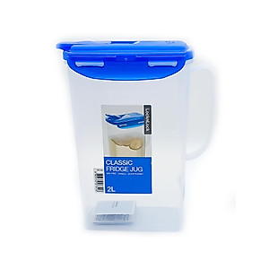 LOCK&LOCK Lock & Lock Aqua Fridge Door Flip Top Lid, 2 litres, Semitransparent Water Jug, 8.5-cup, Transparent