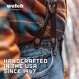 Welch, WK-7854X-LEF-PAL, Work Suspenders for Men and Women - Button on Pants, 2-inch wide Elastic, Adjustable Strap, X-Back Design, for Suit, Underclothing, Jeans, Pants, and Trousers, Size X-Large