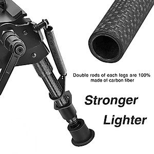 CVLIFE Carbon Fiber Tilt Bipod Pivot 6-9 Inches Bipod with Picatinny Adapter and Detachable S Lock Lever