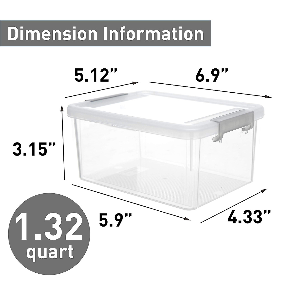 Citylife 1.3 QT 8 Packs Small Storage Bins Plastic Storage Container Stackable Box with Lids for Organizing, Clear White