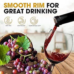 BERKWARE Colored Red Wine Glasses Set of 4 - Elegant Long Stem Wine Glass - 13.3oz (Smoke)