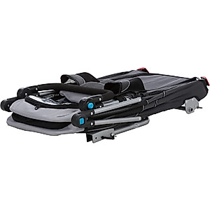 TRIXIE 2-in-1 Dog Bike Trailer and Pet Stroller for Medium Dogs up to 66 lbs, Quick Set-up and Fold Down, Gray