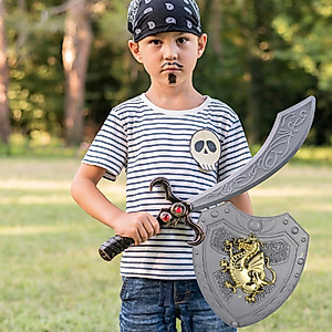 Toyvian Shield Toy Pirate Toy Boys Kids Toys Medieval Shield Toys for Kids Pretend Toys Kids Warrior Shield Party Decor Abs Silver Child Prom Decorate Kids Pirate Costume Kids Knight