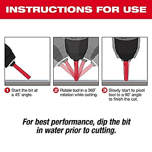 Miluwakee Milwaukee 49-56-0501 Diamond MAX 1/4inch Diamond Grit Hole Saw 2 Pack