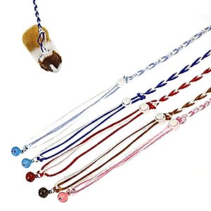 Toysructin 5Pcs Hamster Harness Leash with Bell, Adjustable Small Animal Training Traction Rope, Colorful Rat Leash Lead Mini Pet Walking Running Ropes for Hamster, Rat, Ferret, Mouse, Squirrels