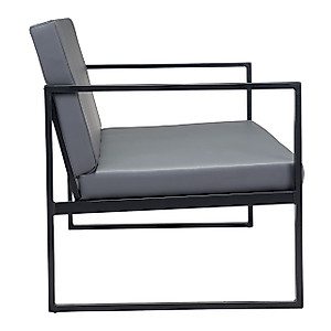 Zuo Modern - Claremont Sofa Gray - Modern - Seating - Plywood, Steel, Foam, 100% Polyurethane - Indoor - 29.5in Height