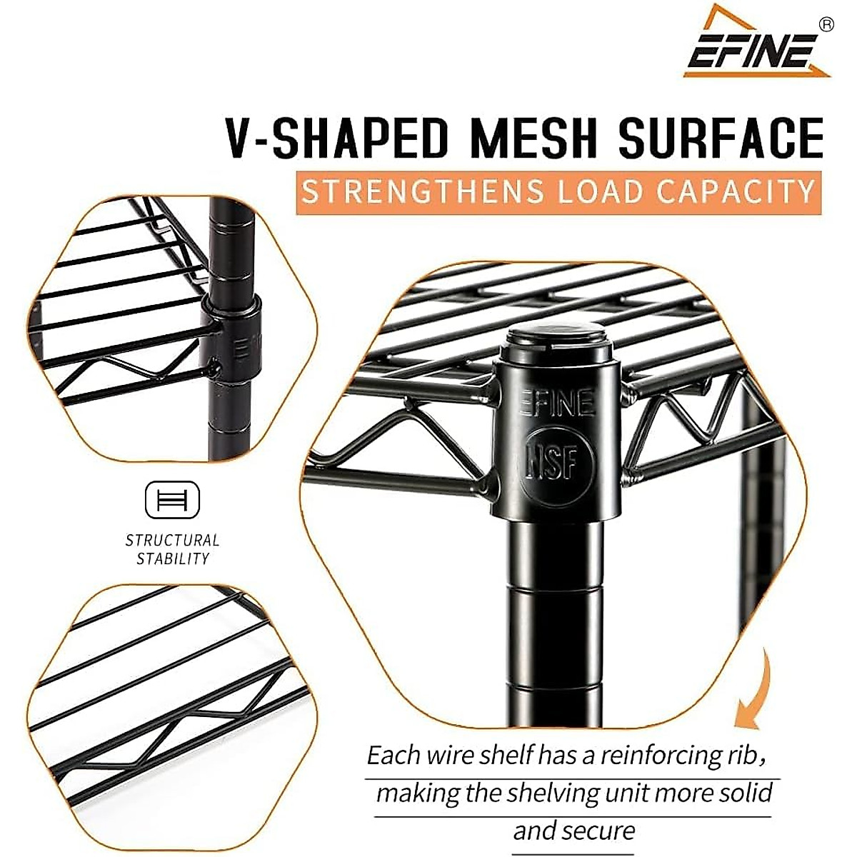 Catalina Creations 3-Shelf Storage Shelves with 3-Shelf Liners, Heavy Duty Adjustable Rack, Steel Wire Shelves and Storage for Kitchen and Garage (36W x 16D x 36H, Black)