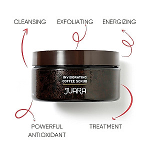 JUARA - Invigorating Coffee Scrub | Smooth Rough Skin | Body Exfoliator | Chocolate, Espresso Scent | Hydrating Polish | Rejuvenating Cleanse | Cruelty Free, Paraben, Sulfate Free, Vegetarian | 8 oz