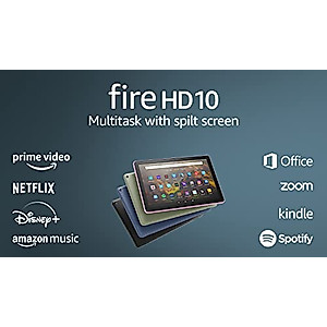 Amazon Fire HD 10 tablet, 10.1", 1080p Full HD, 32 GB, (2021 release), Lavender