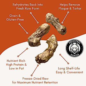 Ancestral Hunter Freeze Dried Chicken Necks for Dogs & Cats - Made in USA- Healthy Chicken Neck Treats for Dogs- Freeze Dried Raw Chicken Necks for Dogs