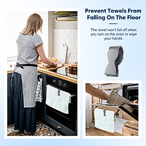 Havawish 6 Pcs Hand Towel Clips for Kitchen Keeps Towel from Falling Towel Clips for Oven Dishwasher Stove Bathroom Rack Clothing for Fixing Towels