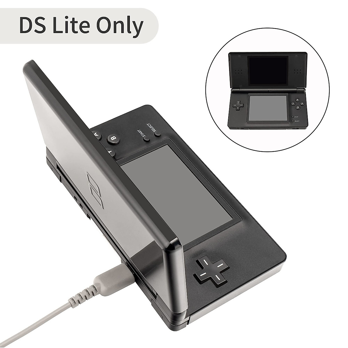 Funturbo DS Lite Charger, DS Charger Cable NDS Lite AC Adapter for Nintendo NDSL DS Lite Power Cable & Charging Cord with Earbuds Kit 5.2V 450mA (110-240v)