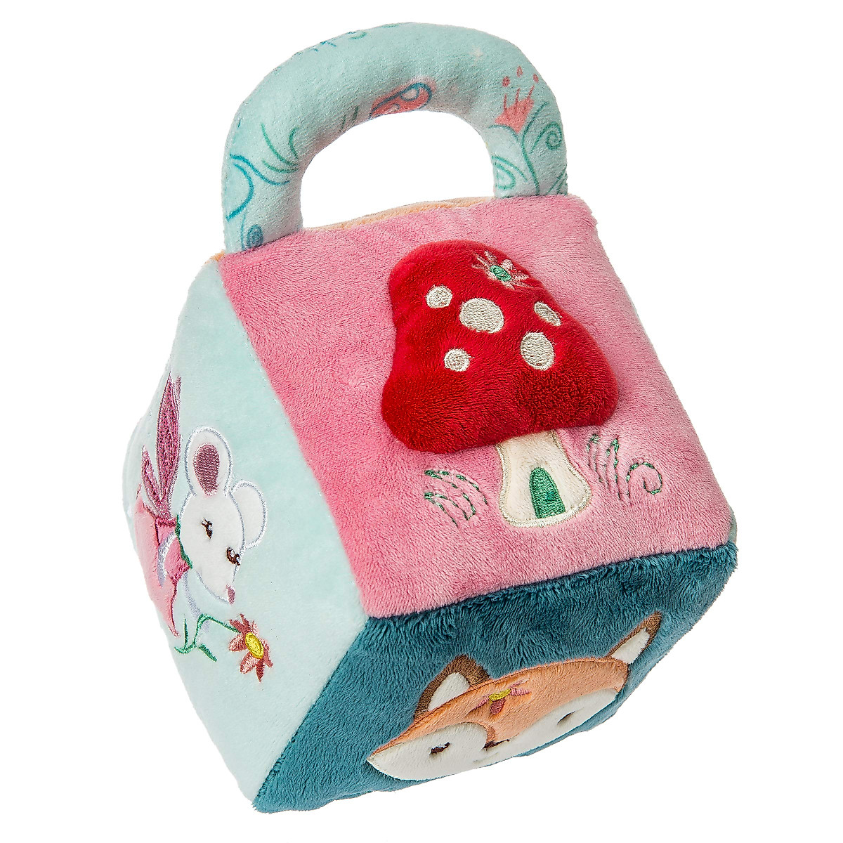 Mary Meyer Fairyland Forest Soft Activity Cube Baby Block, 4 x 4-Inch, Forest Animals
