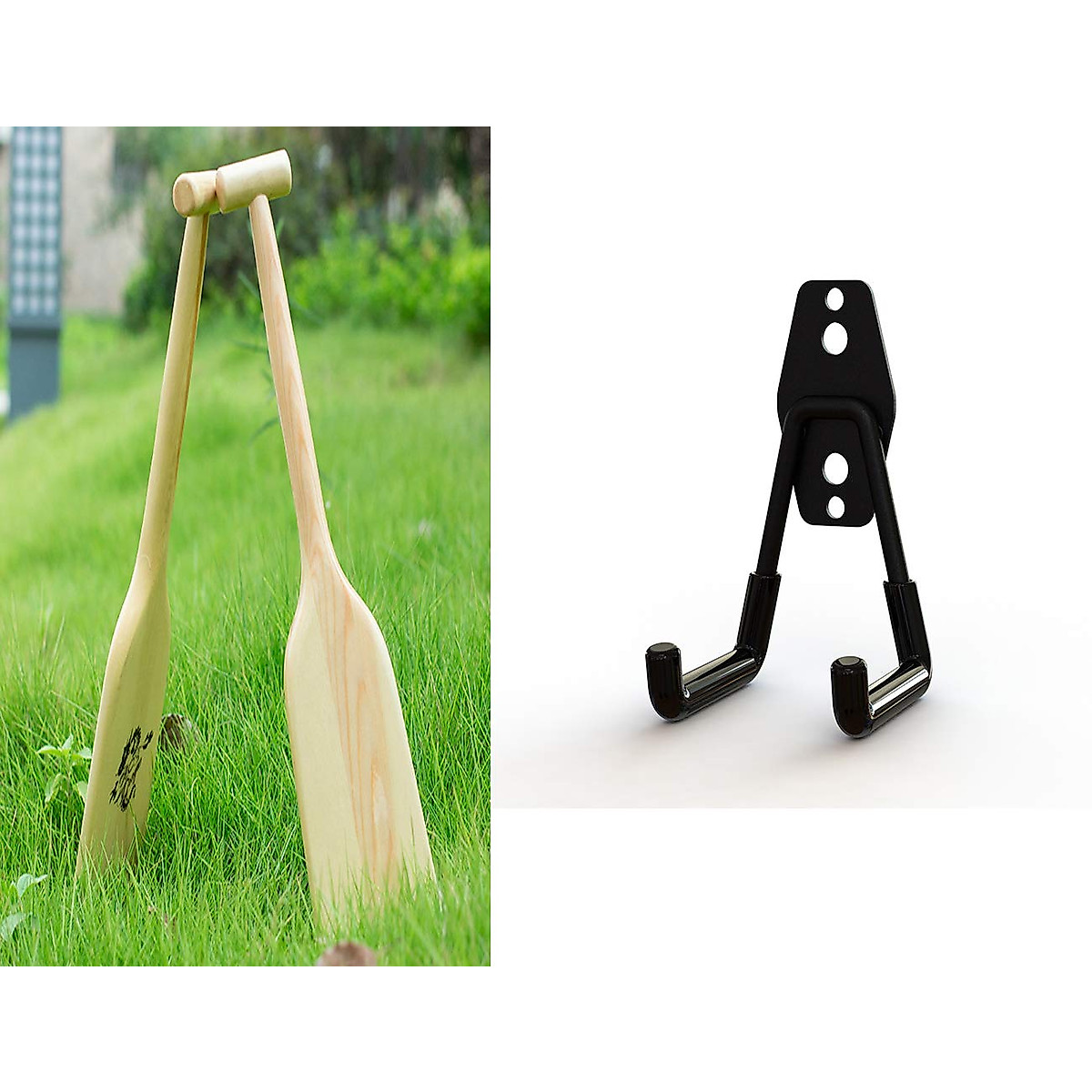 Todefrgu Kayak Oars Holds Rack, Paddle Mount Hanger, Kayak Paddle Wall Hanger, Paddle Rack Perfect for Display & Storage Wall Mounts, for Oar Hangers for Garage, Dock or Shed, NO Paddle - 2-Pcs