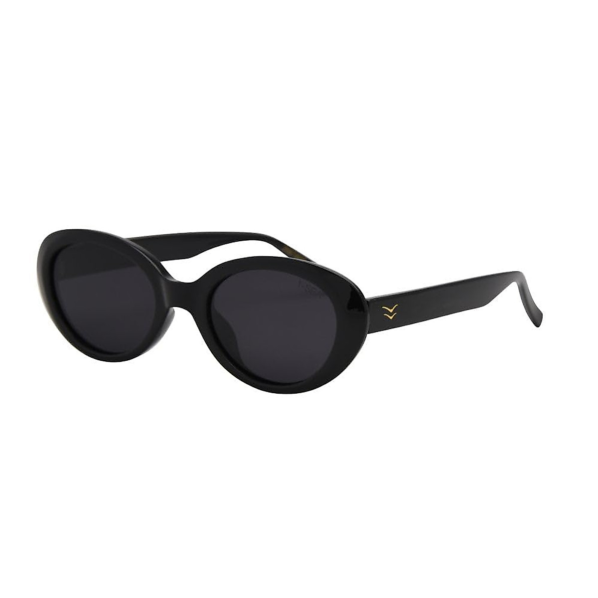 I-SEA Women's Monroe Polarized Sunglasses - Mini Oval Sunglasses for Women, Trendy Sunglasses for Women - Womens Sunglasses with Scratch-Resistant Lenses - Black Frame, Smoke Polarized Lens