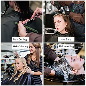 12 Pieces Barber Cape Large Hair Cutting Salon Cape Waterproof Shampoo Capes with Snaps Closure Anti Static Barber Client Cape Haircut Apron for Women Men Hairstylists Salon, Black