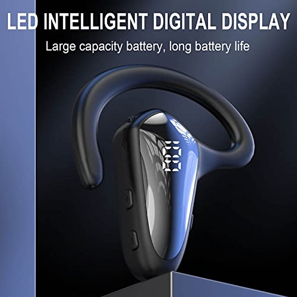 Bluetooth Headset Wireless Earphone Ear-Mounted Business Stereo Headset Bluetooth 5.2 Hands-Free Sports Headset with Microphone