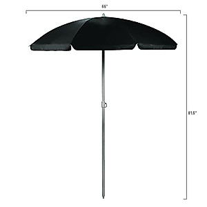 ONIVA - a Picnic Time Brand Outdoor Canopy Sunshade Beach Umbrella 5.5' - Small Patio Umbrella - Beach Chair Umbrella, (Black)