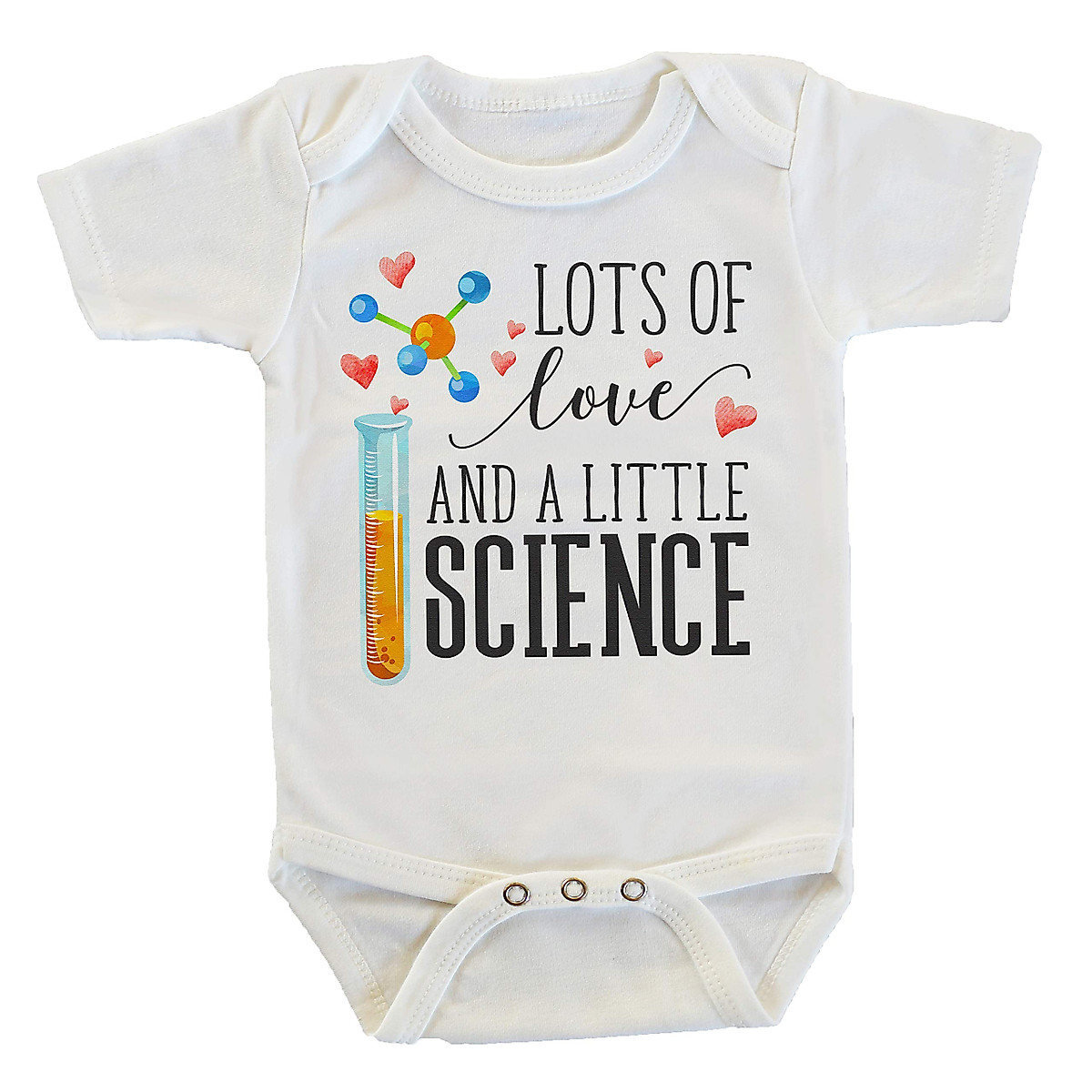 Lots of Love and A Little Science IVF In Vitro Test Tube Onesie/Bodysuit (0-3 months) White