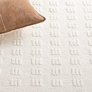 Safavieh Natura Collection 8' x 10' Ivory NAT222A Handmade Modern Contemporary Wool Area Rug