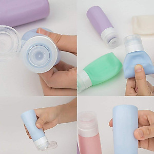 Cinlitek 10Pack Leakproof Silicone Travel Bottles,TSA-Approved Travel Toiletry Bottles for Shampoo Lotion Body Wash-Essential Travel Accessories, Travel Sized Containers for Toiletries