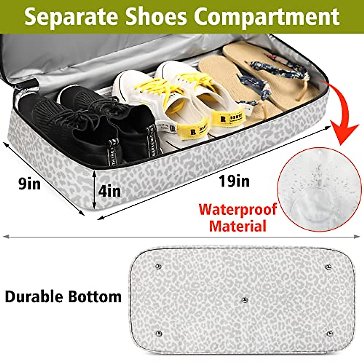 Gym Bag for Women Weekender Bag - Travel Duffle Bag with Waterproof Shoe Compartment 3pcs Set Carry On Overnight Bags for Business Trip Travel Gym Yoga Sports