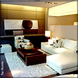 Large White Faux Sheepskin Area Rug - Rectangle - Shag - Luxury Faux Fur - Ultra Suede Backing - Fur Accents Original Design (10'x12')