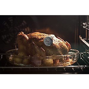 Cooksio 2.5 inch Analog Dial Oven Safe Meat Thermometer -Leave in Meat Thermometer for Oven - Deep Fry Thermometer for Meat, Chicken, Turkey, Deep Frying, Oil & Candle Making - Oven, & Dishwasher Safe