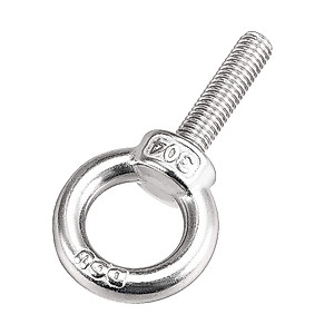 uxcell Lifting Eye Bolt M8 x 30mm Male Thread 304 Stainless Steel for Hanging, Pack of 2