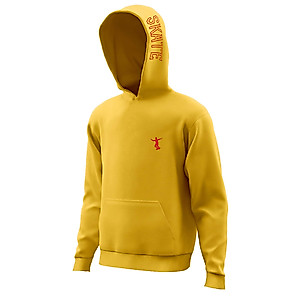 Daxton Youth Unisex Skateboarder Design Hoodie Mid-weight Fleece Sweatshirt,Gold,L