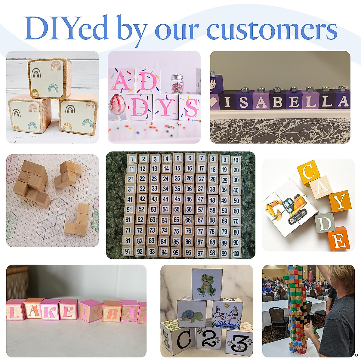 DIY Wood Cubes 6-inch, Pack of 1 Large Blank Wooden Blocks for Crafts, STEM, Building, Monitor Riser, Photo Cube Craft, and Home Decor, by Woodpeckers