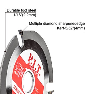 P.I.T. 3Pack 4 1/2 Inch Cut Off Wheel for Wood/Metal/Marble/Plastic-7/8 Inch Arbor Angle Grinder Cutting Disc 4.5 Inch- Tungsten Carbide - 115 mm