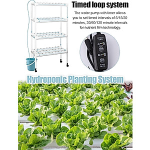4 Layer Hydroponic Grow Kit with Wheels 108 Sites 12 Pipes Hydroponic Planting Equipment with Water Pump Hydroponic Growing System with Grow Baskets and Sponges